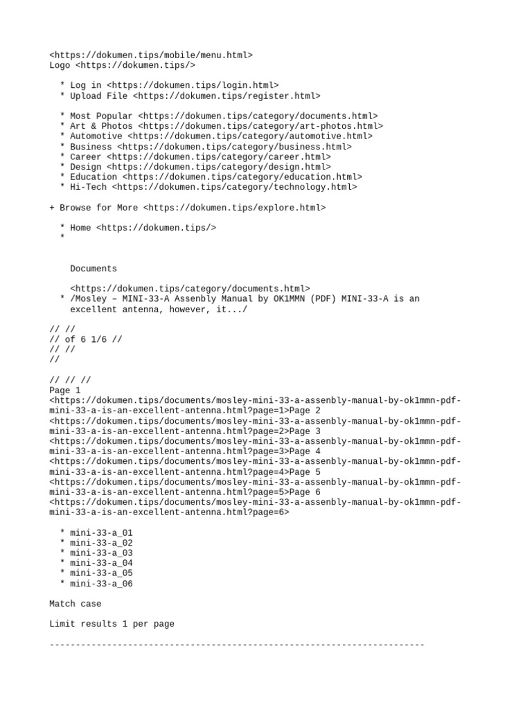 (PDF) Mosley - MINI-33-A Assenbly Manual by OK1MMN (PDF) MINI-33-A Is ...