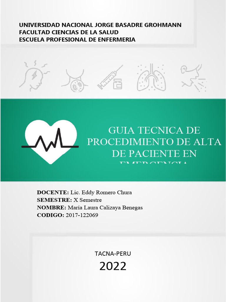 Guia de Alta - MARIA LAURA CALIZAYA BENEGAS | PDF | Enfermería ...