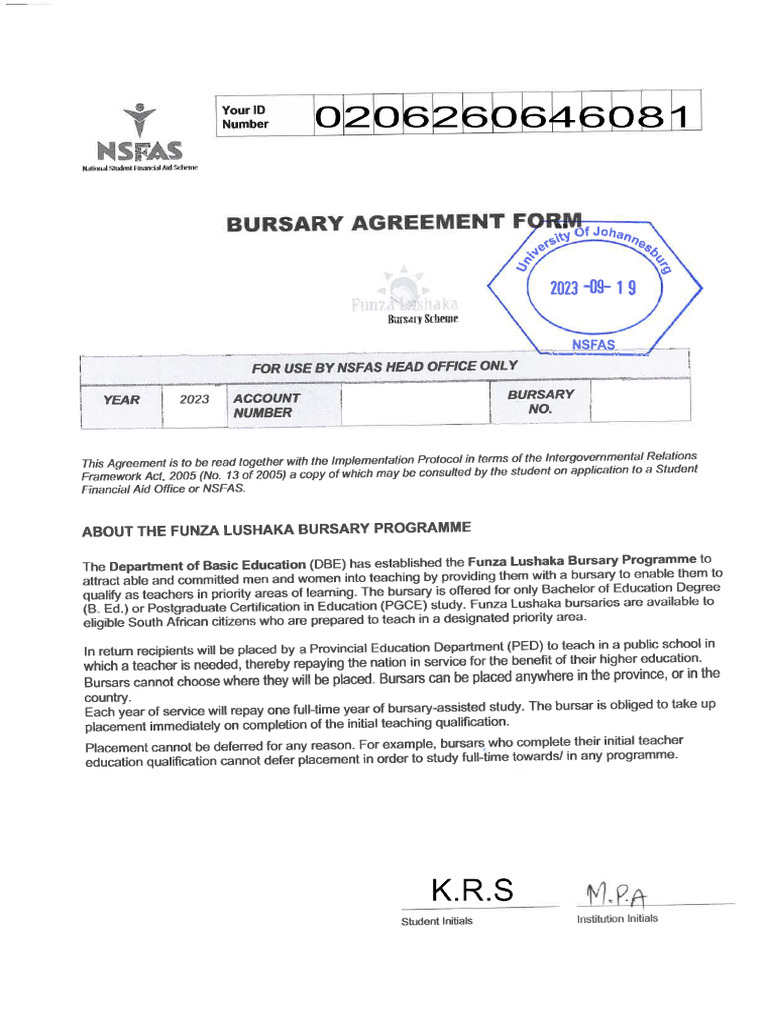 2023 Agreement Form To Submit | PDF