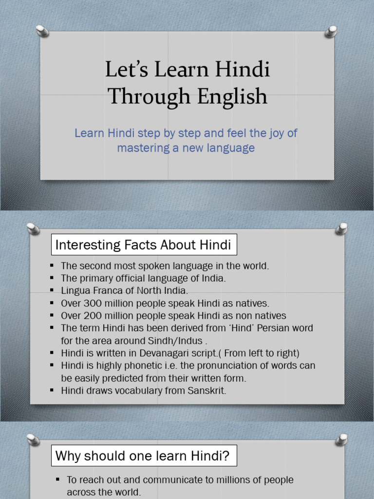 Introduction Hindi Language Pdf