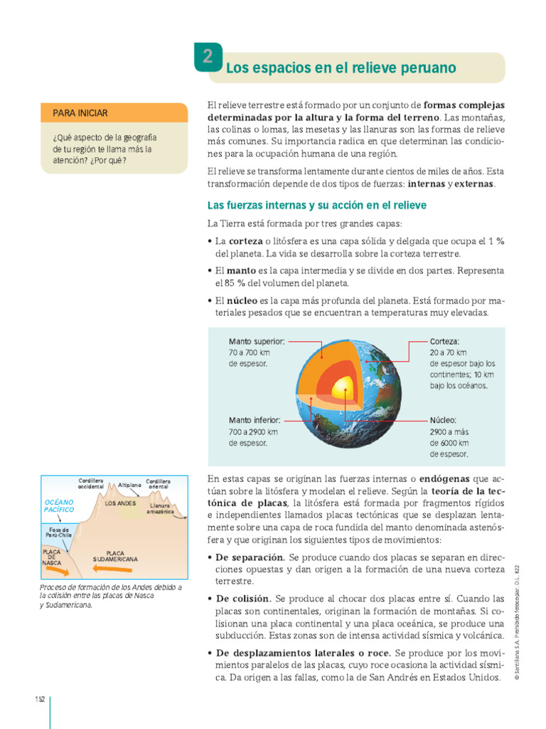 El Relieve Peruano | PDF | Andes | Placas tectónicas