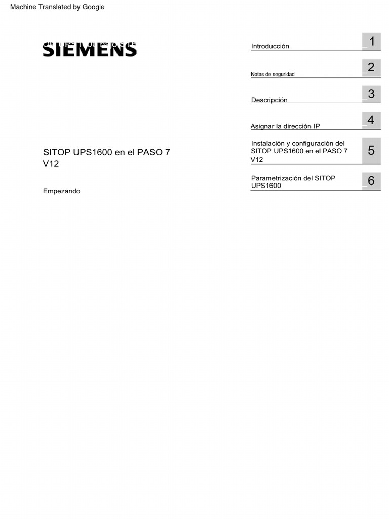 EN Getting Started SITOP UPS1600 STEP 7 V12 | PDF | Dirección IP ...