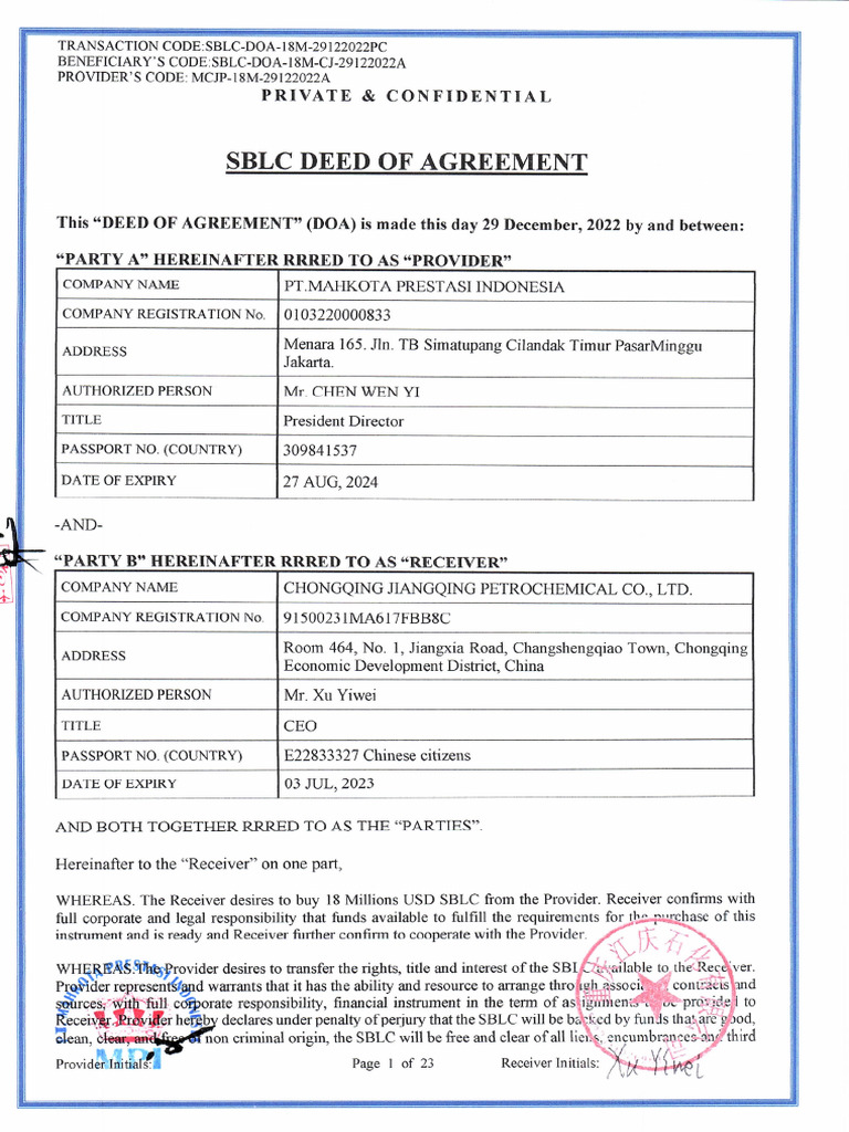 SBLC租賃雙簽版V3 1 | PDF | Letter Of Credit | Banking