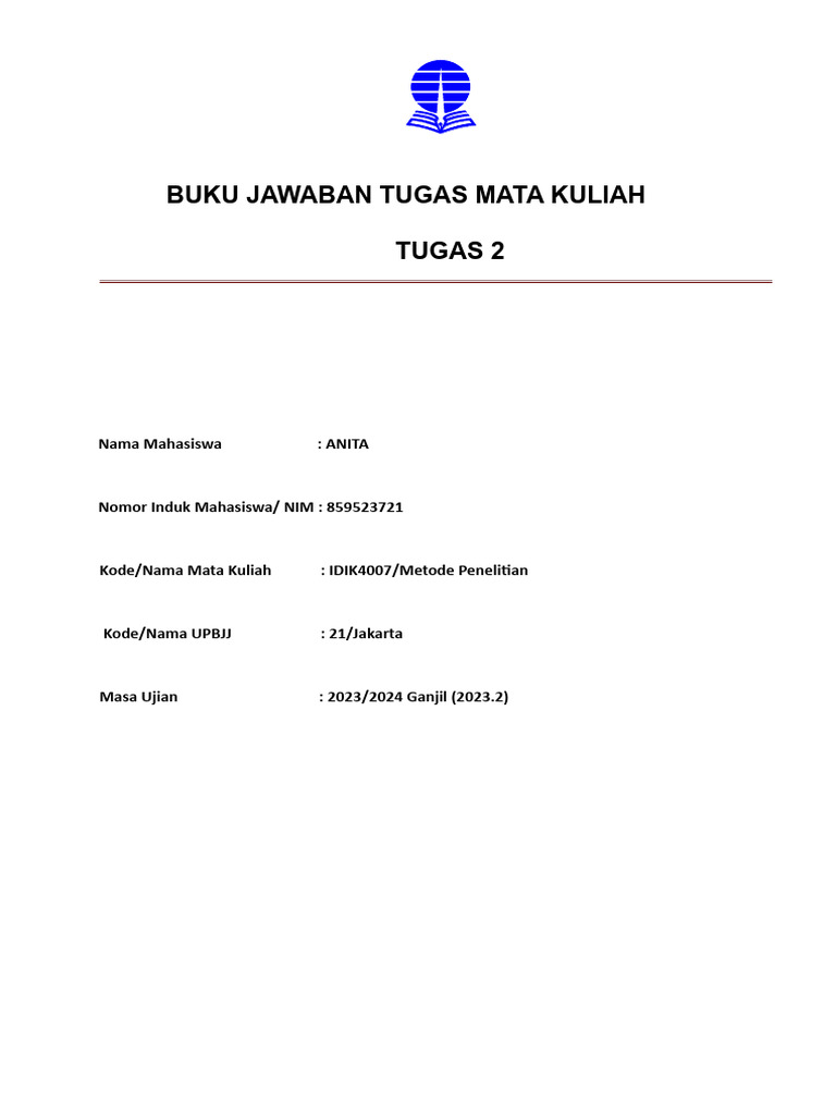 TUGAS 2 IDIK4007 Metode Penelitian | PDF TUGAS 2 IDIK4007 Metode Penelitian | PDF