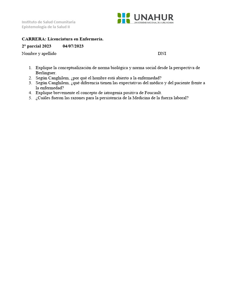 2023 Parcial 1° Cuatr | PDF