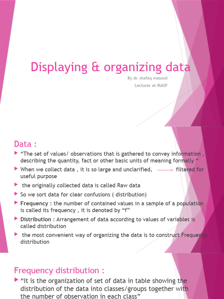 Displaying & Organizing Data Statistics | PDF | Probability Distribution | Histogram