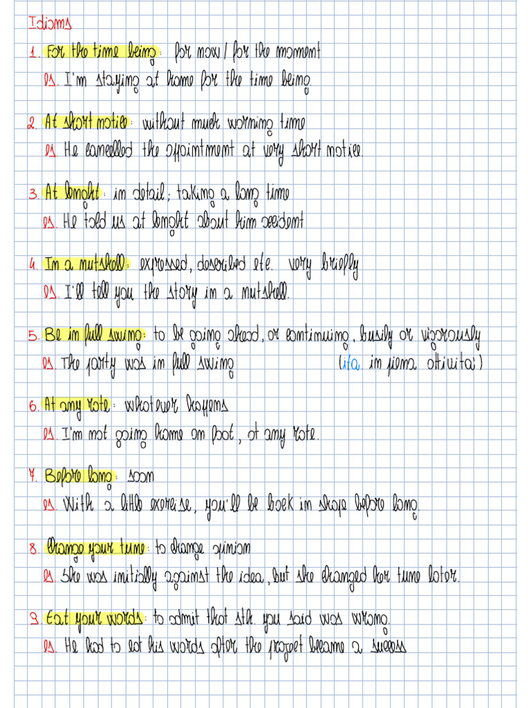 Idioms B2 First | PDF | Semantics | English Grammar