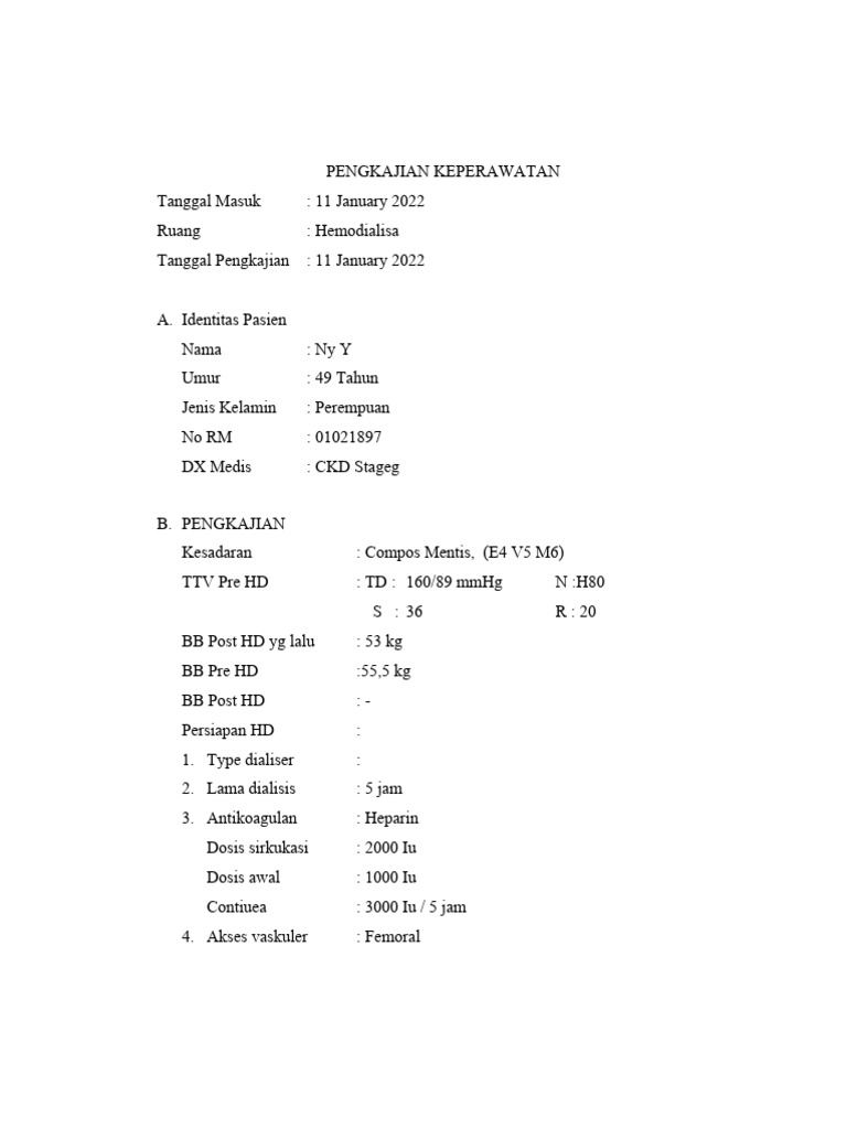 Resume Hemodialisa Baru | PDF