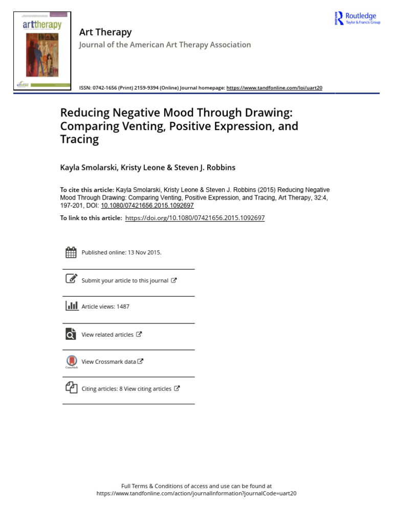 Reducing Negative Mood Through Drawing Comparing Venting Positive ...