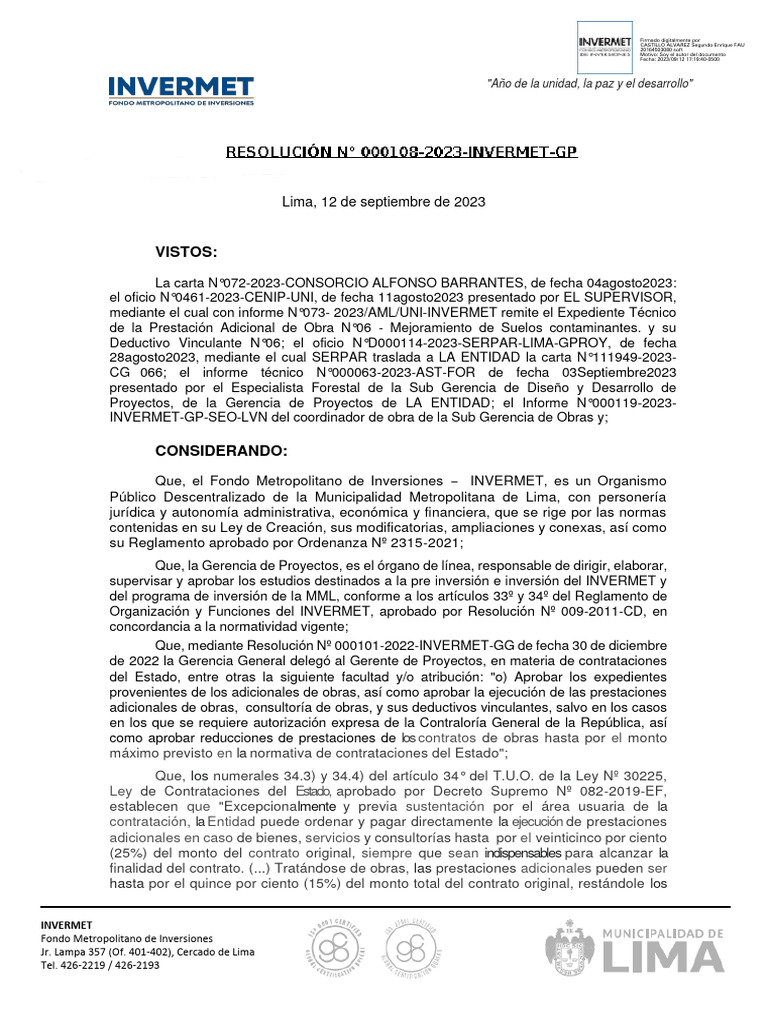 Resolucion 000108 2023 GP | PDF