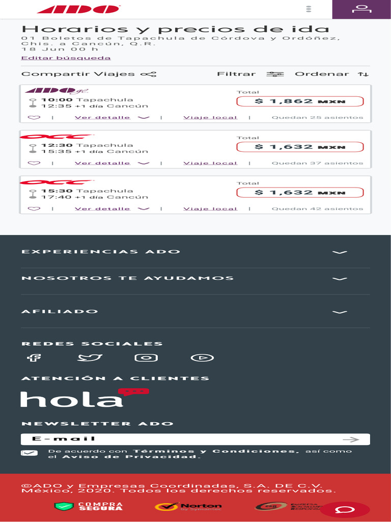 Autobuses ADO Compra Tus Boletos de Autobús en Línea | PDF