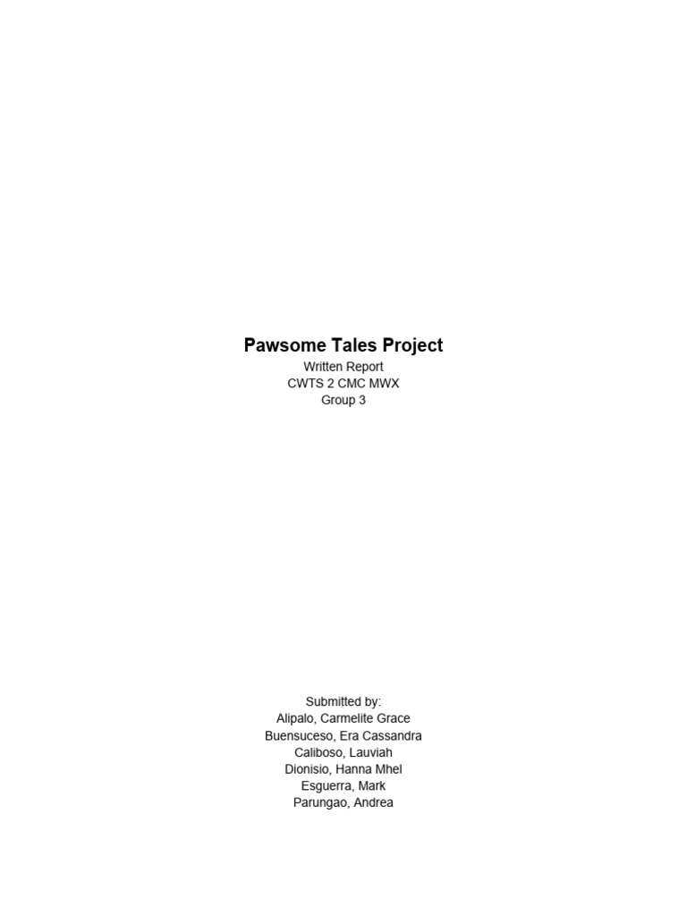 CWTS MWX Group 3 Written Report | PDF | Communication | Goal