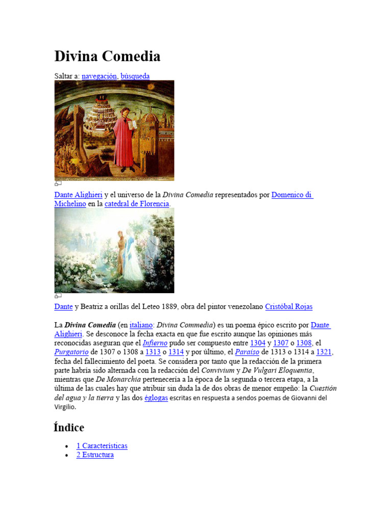 Análisis de la Divina Comedia de Dante | PDF | Divina Comedia
