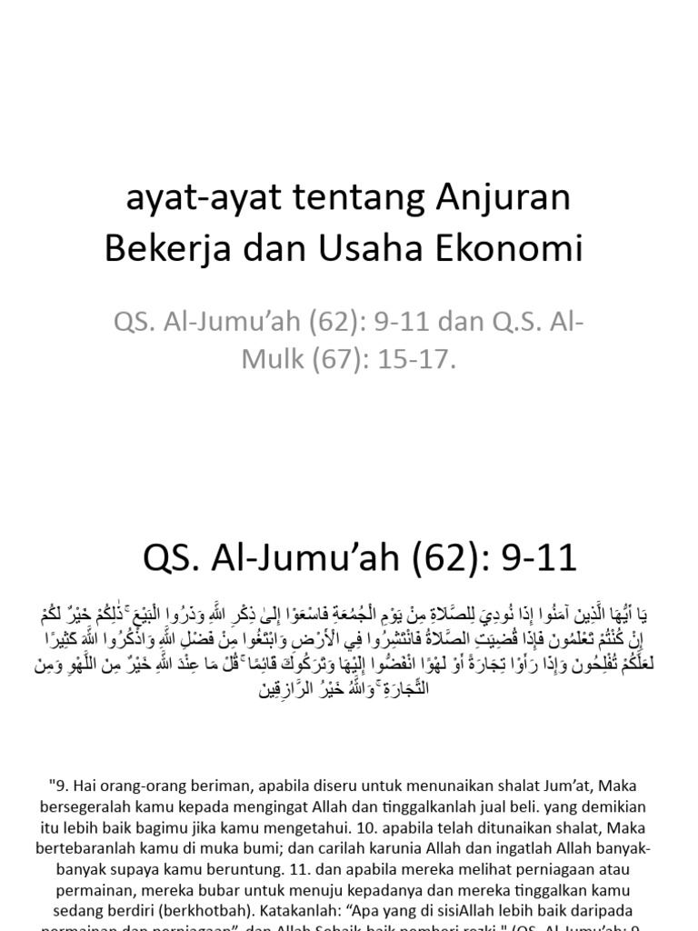 Anjuran Kerja dan Ibadah dalam Islam | PDF