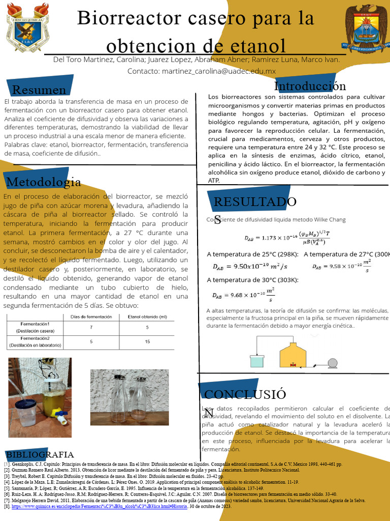 Biorreactor Poster | PDF | Fermentación | Etanol