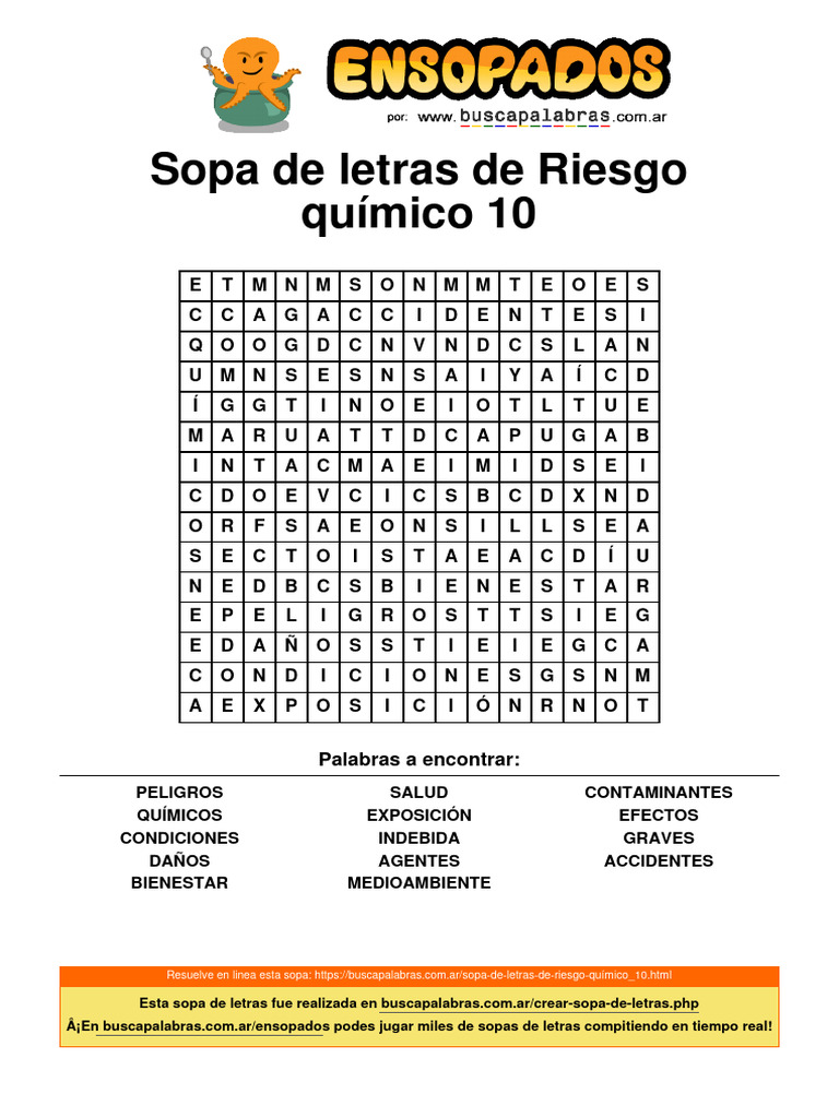 sopa-de-letras-de-riesgo-químico | PDF | Especialidades Medicas ...