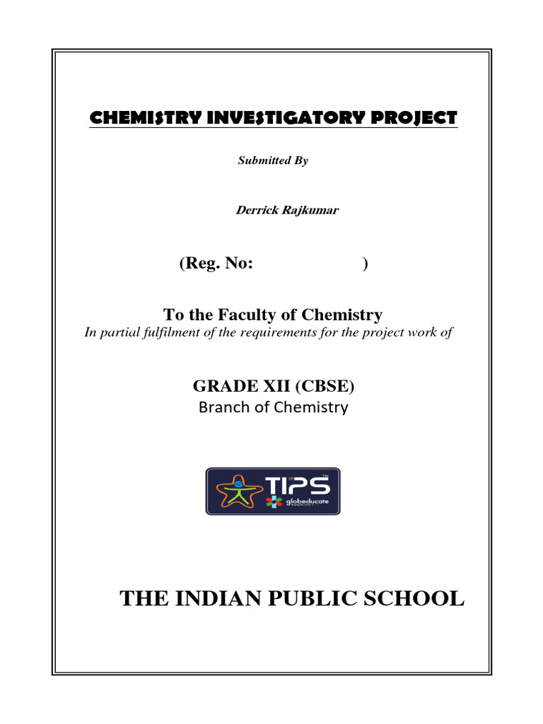 Chemistry Project - Class 12 - Derrick | PDF | Electrochemistry | Electrode