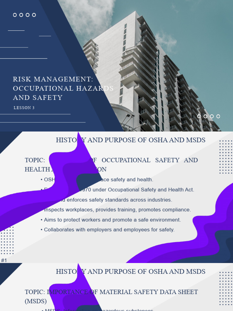 Risk Management Occupational Hazards and Safety | PDF | Occupational Safety And Health ...