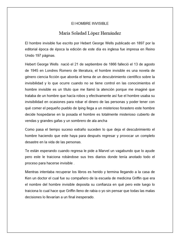 El Hombre Invisible | PDF | El hombre invisible