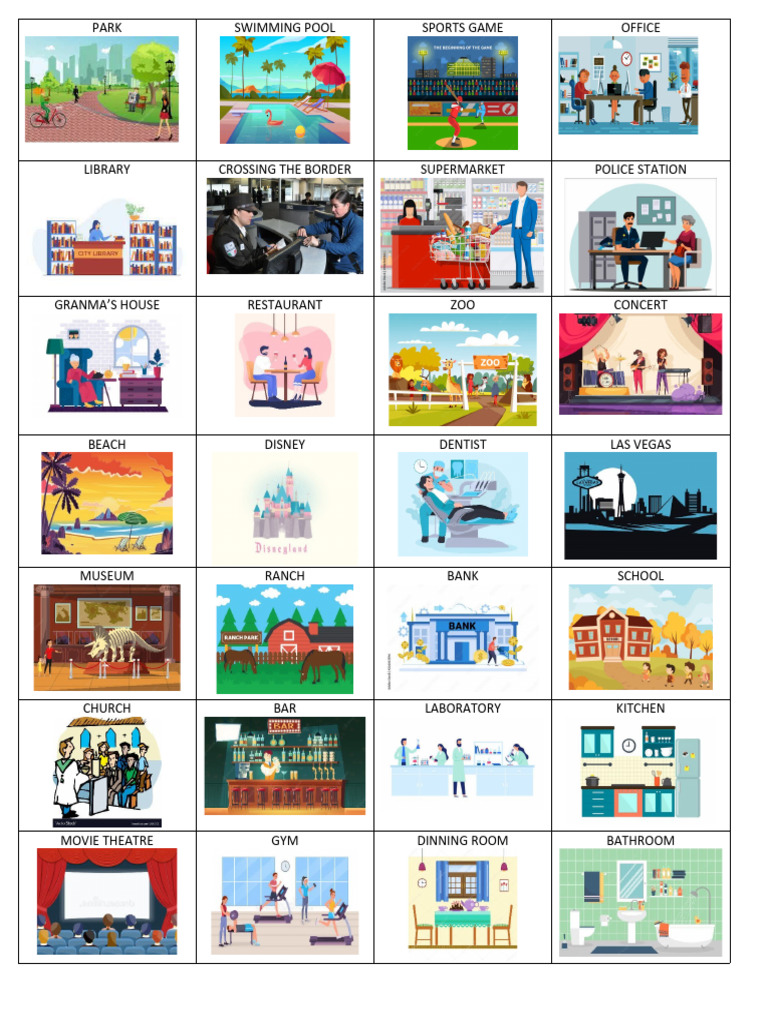 PLACES IN TOWN Cards | PDF