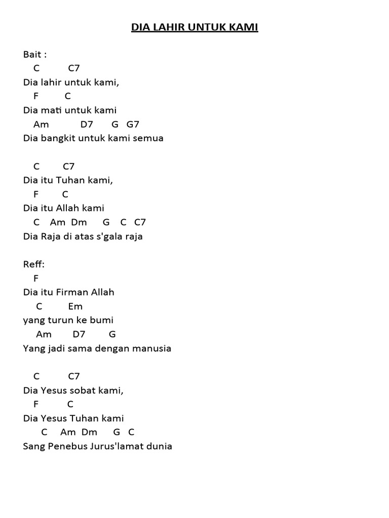 Dia Lahir Untuk Kami | PDF | Seni & Disiplin Bahasa | Agama & Spiritualitas