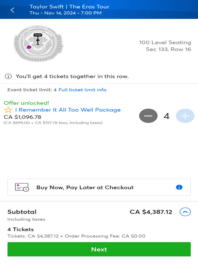 Taylor Swift The Eras Tour Tickets Nov 14, 2024 Toronto, On Ticketmaster 2 | PDF