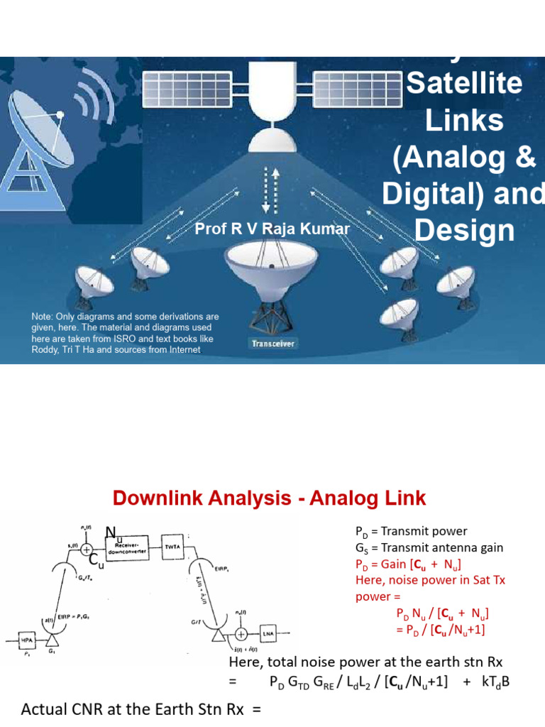 Satellite Link Design Analog & Digital | PDF | Wireless | Electronics