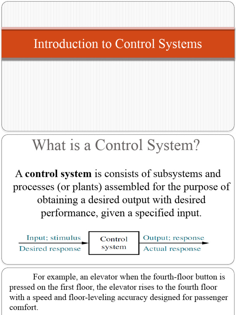 1-Introduction To Feedback and Control Systems | PDF | Feedback | Control System