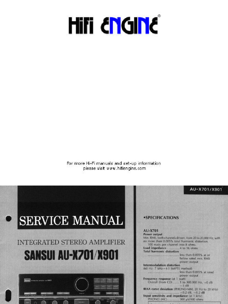 Hfe Sansui Au-X701 x901 Service | PDF
