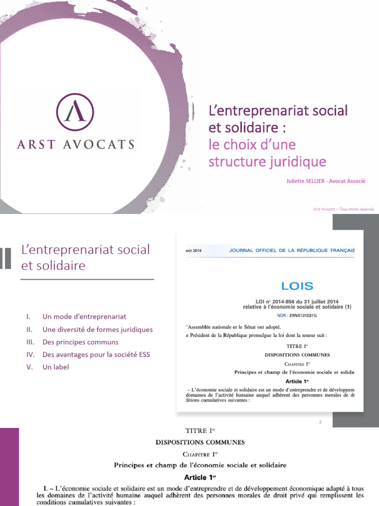 Présentation - ESS - JS 2021 | PDF | Coopérative | Business