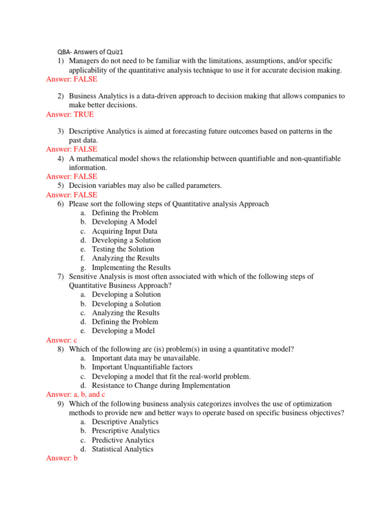 TB For Students-QBA - Chapter 1 | PDF