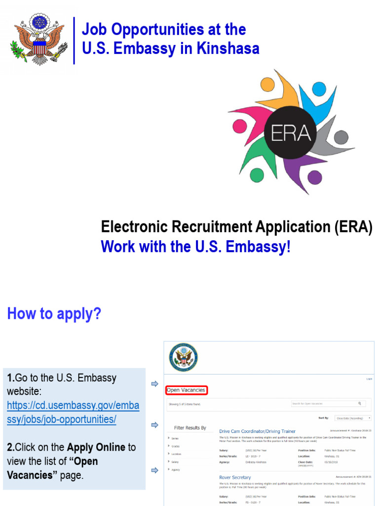 U.S. Embassy Kinshasa Jobs Guide | PDF | Career & Growth