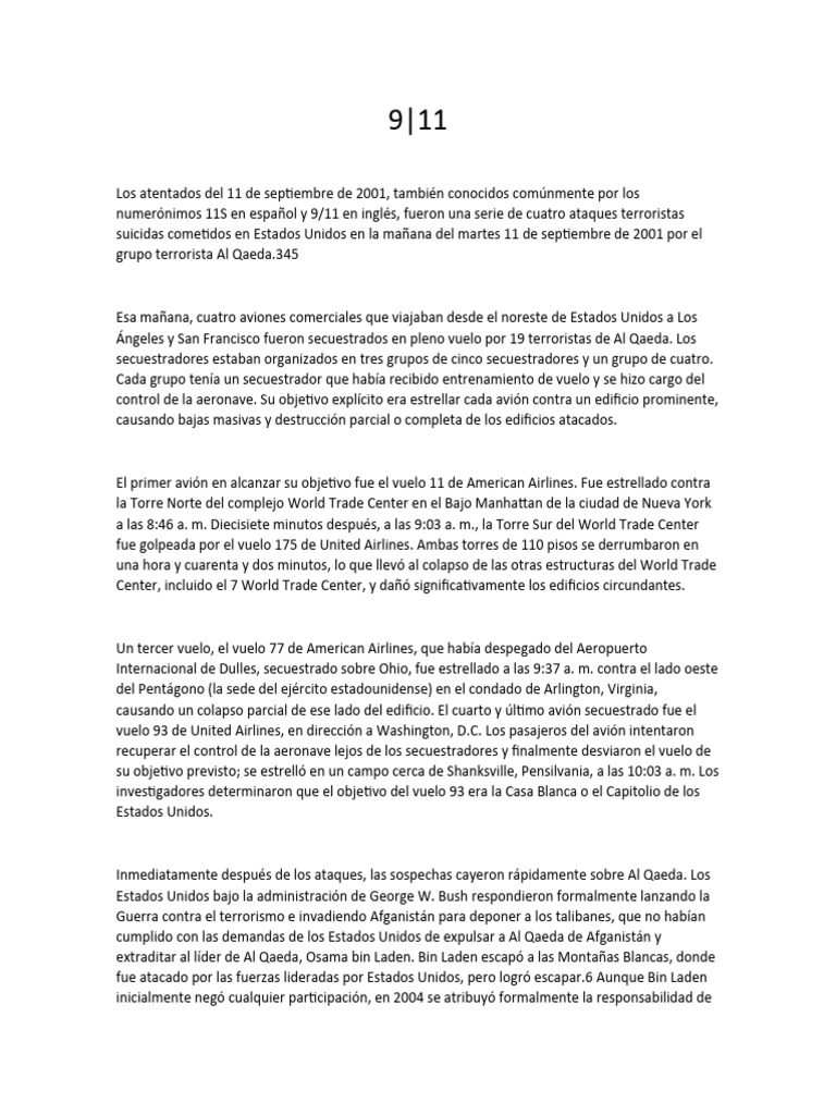 911 | PDF | Ataques del 11 de septiembre | Osama Bin Laden