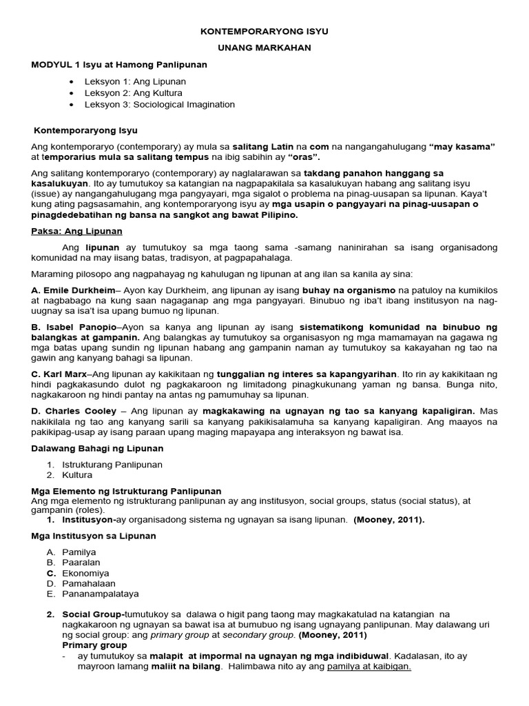 AP 10 First Quarter Summary | PDF