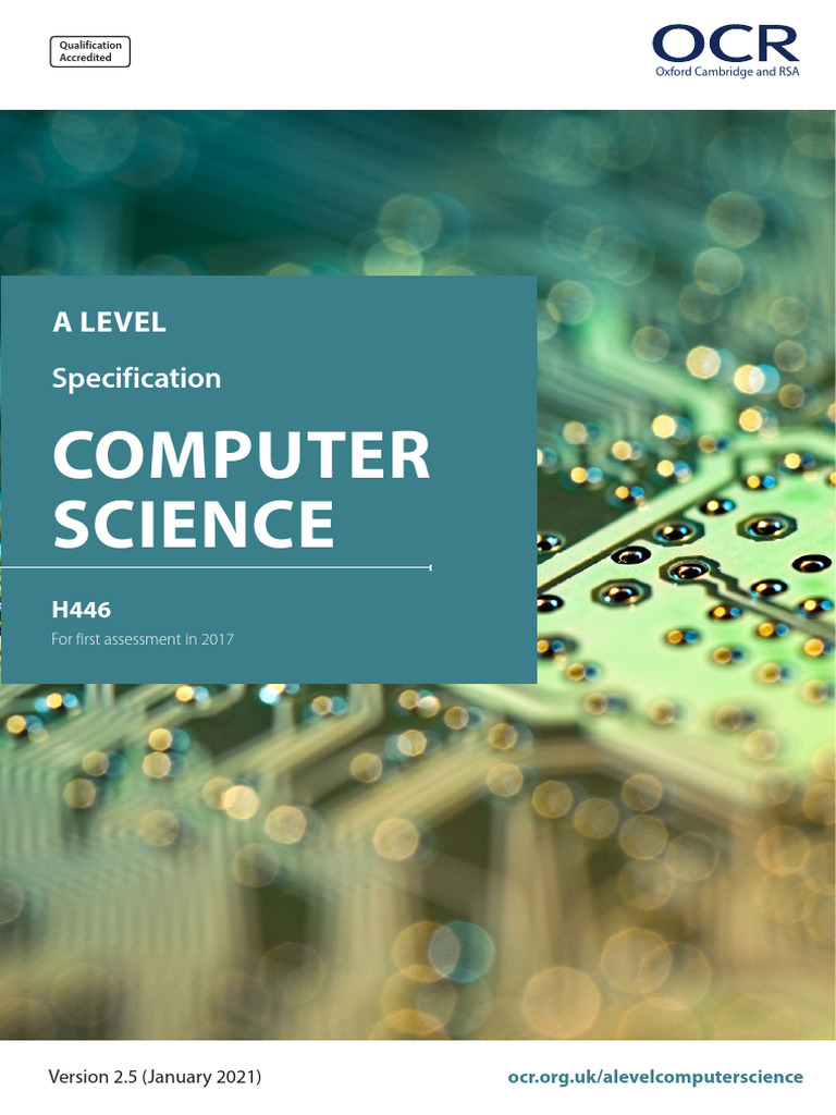 Specification Accredited A Level Gce Computer Science h446 | PDF | Central Processing Unit ...