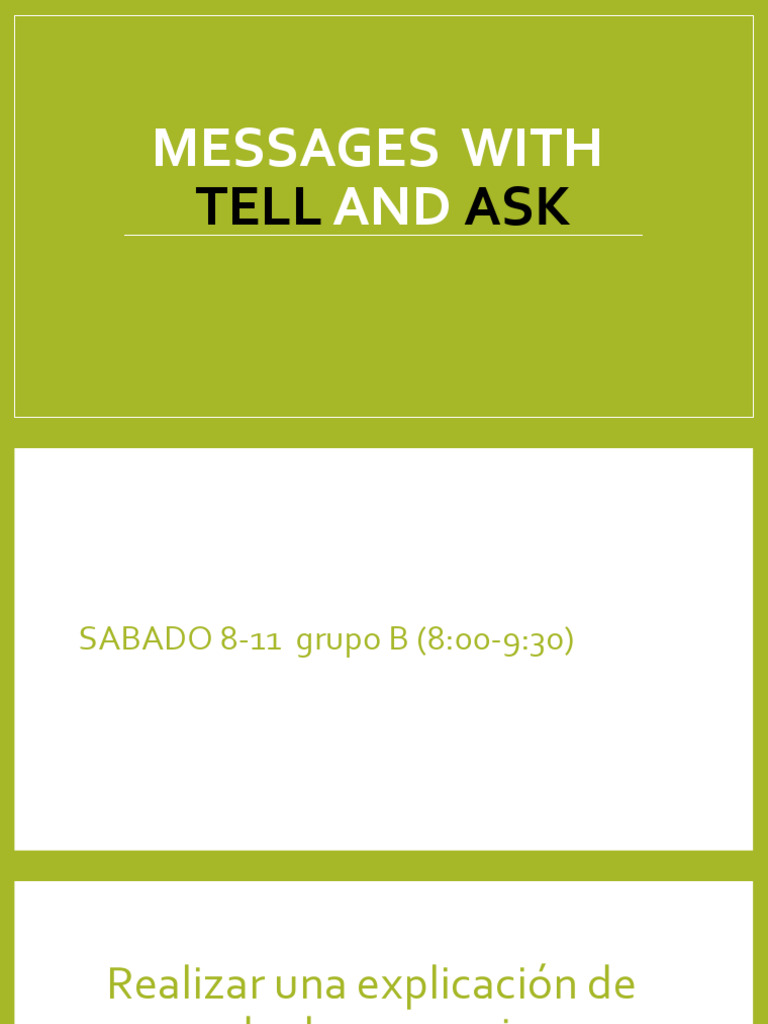 Messages With Tell and Ask | PDF