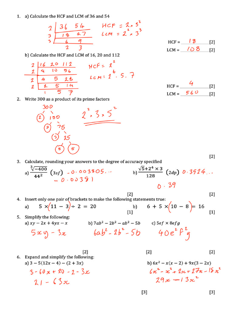 Yr10 S1EOT 23 Revision Part1 Answers | PDF