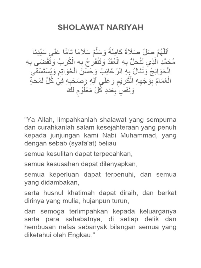 Sholawat Nariyah | PDF