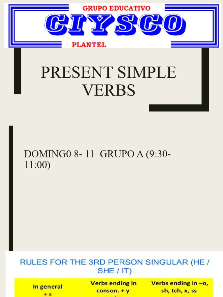 Present Simple Verbs | PDF