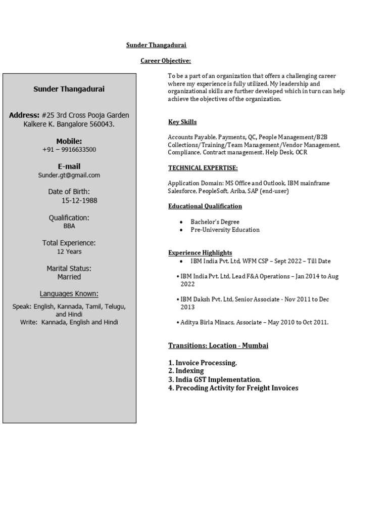 Sunder - 2023 Resume | PDF