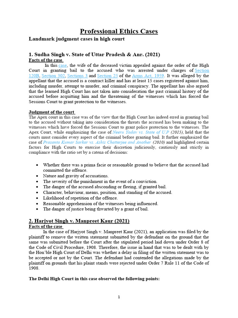 Professional Ethics Cases | PDF | Lawsuit | Bail