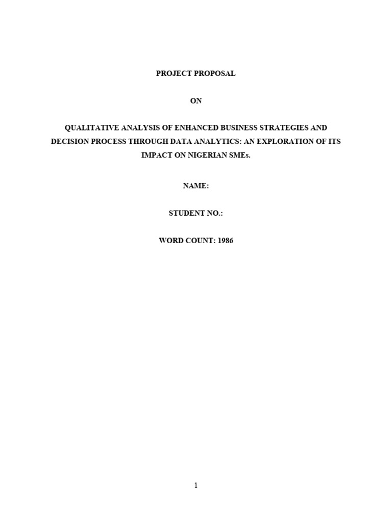 Data Analytics Proposal | PDF | Analytics | Strategic Management Data Analytics Proposal | PDF | Analytics | Strategic Management