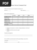 Hotel Guest Feedback Form Sample | PDF