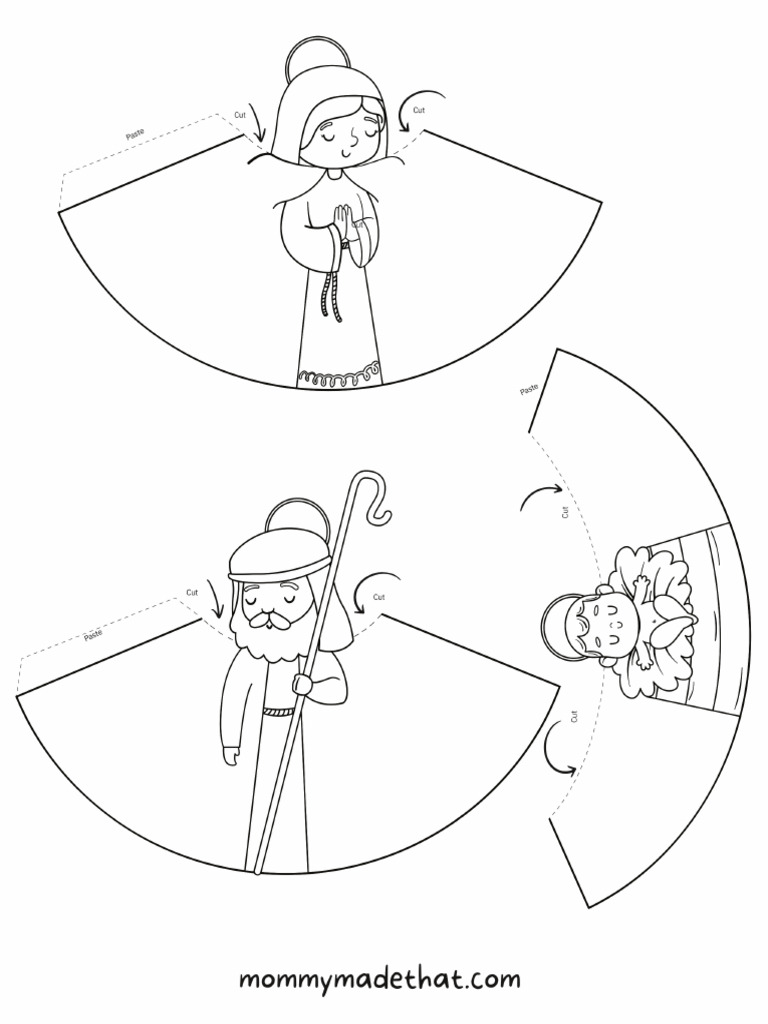 Printable Nativity Scene Cones | PDF