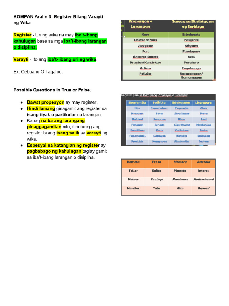 KOMPAN Aralin 3 | PDF