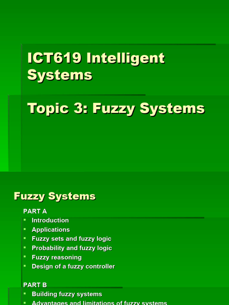 Topic 3A Fuzzy Systems | PDF | Fuzzy Logic | Logic