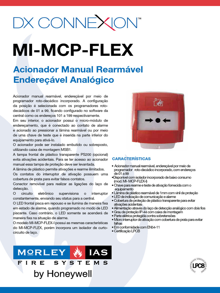 Mi-Mcp-Flex: Acionador Manual Rearmável Endereçável Analógico | PDF ...