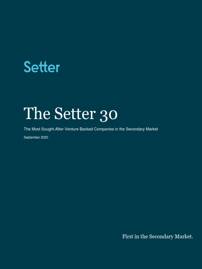 The Setter 30 | PDF | Venture Capital | Corporate Finance
