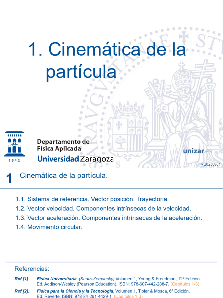 Fisica I - Tema 1 - Cinemática de La Partícula | PDF | Aceleración | Velocidad