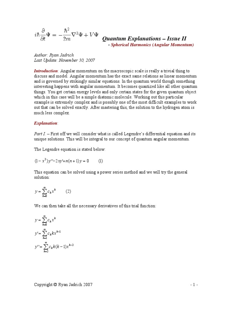 Quantum - Spherical Harmonics | PDF | Business